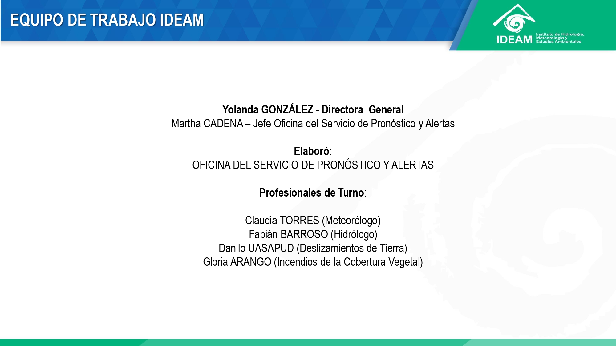 INFORME ESPECIAL DE DIAGNÓSTICO POR EL IDEAM: Instituto de Hidrología ...